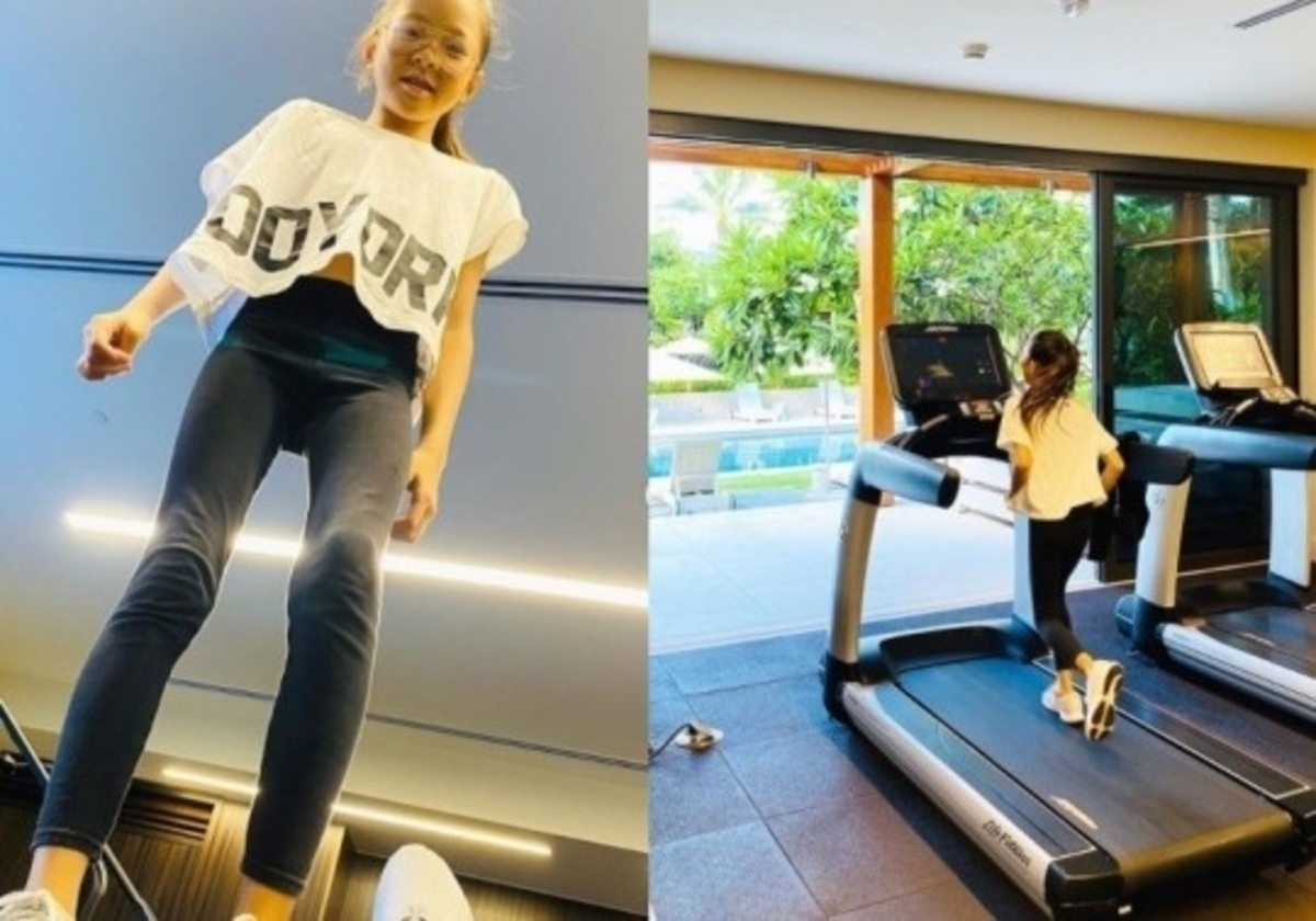 SHIHO、家族揃ってジムで運動中の様子を公開…サランちゃんの成長した姿に注目（動画あり） - Kstyle