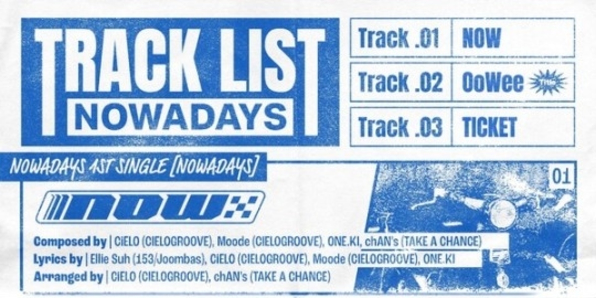 CUBEの新人グループNOWADAYS、デビューシングル「NOWADAYS」トラックリストを公開 - Kstyle