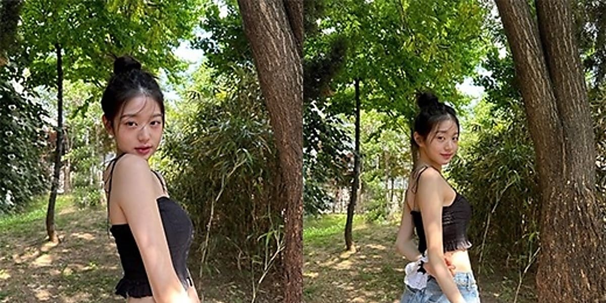 IVE ウォニョン、後ろ姿も完璧！森の中で撮影した爽やかな近況ショット - Kstyle