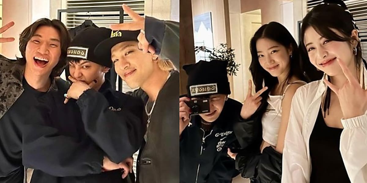 BIGBANGの3人が集合！G-DRAGONが続々公開…LE SSERAFIMとの記念ショットも話題 - Kstyle